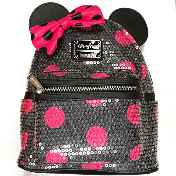 Loungefly | Bags | Loungefly Disney Minnie Mouse Polka Dot Sequined ...